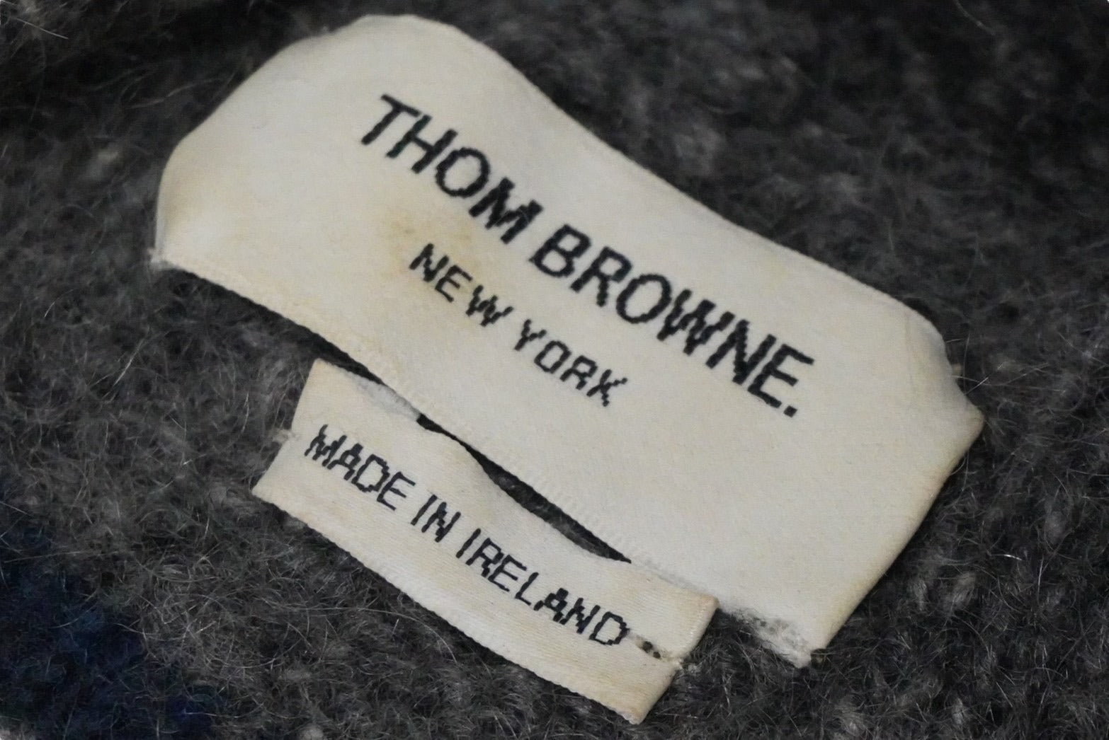 THOM BROWNE トムブラウン ニット帽 キャップ グレー ウール モヘヤ